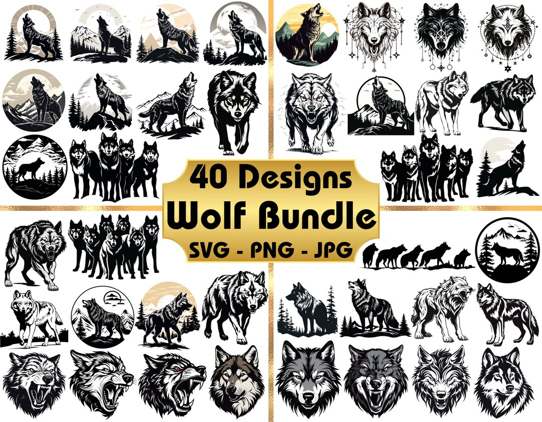 Wolf Svg, Wolf Svg Bundle,wolf Png,wolf Clipart,wolf Cut,svg Files for ...