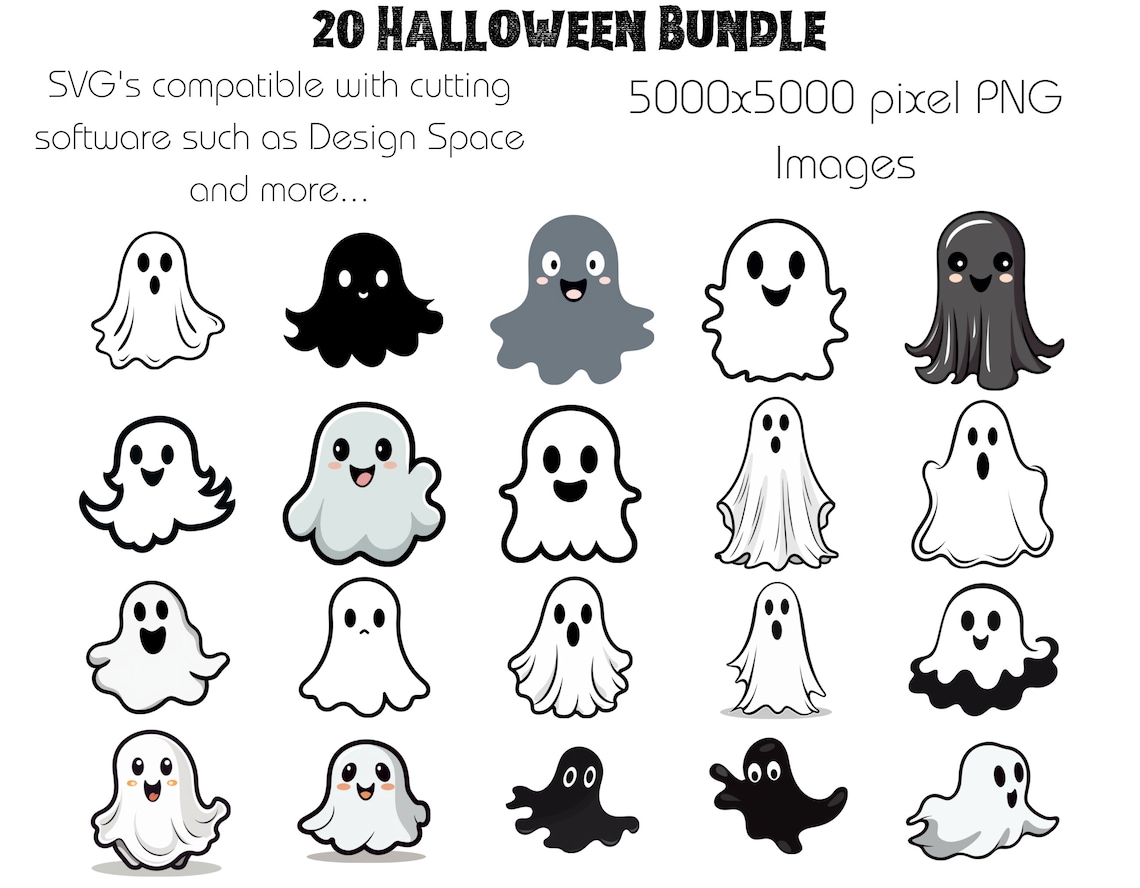 Ghost SVG Bundle Ghost Svg Ghost Clipartghost SVG Cut Files - Etsy