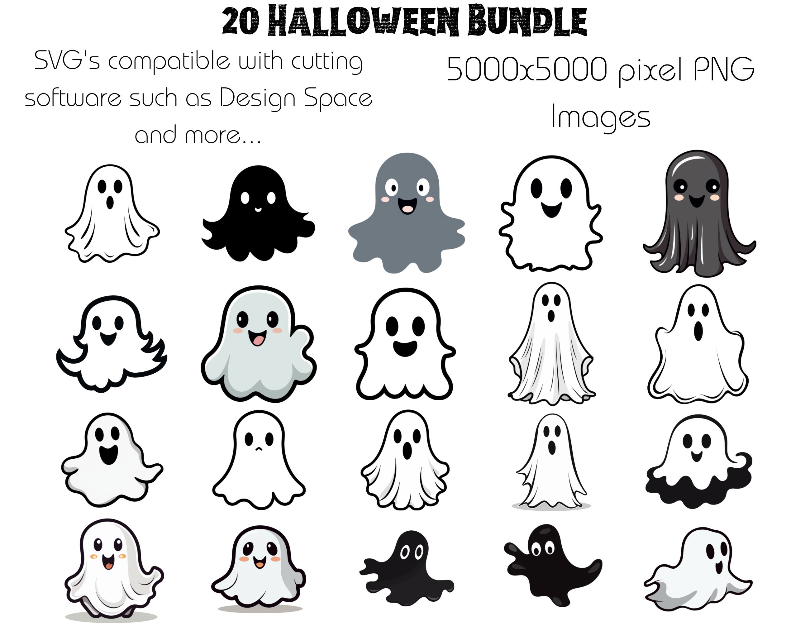 Ghost SVG Bundle, Ghost Svg, Ghost Clipart,ghost SVG Cut Files for ...