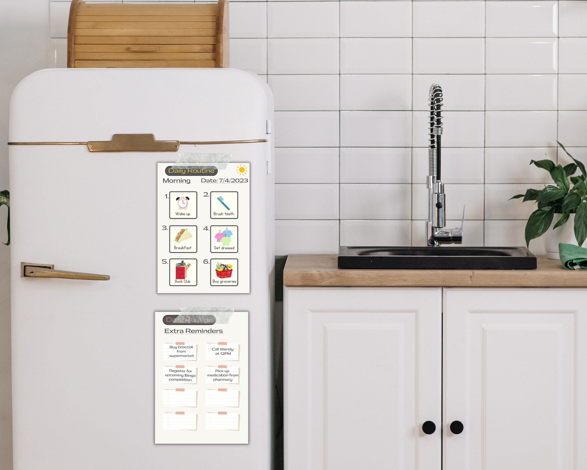 Daily Visual Routine Chart for Senior, Daily Routine Planner, Printable ...