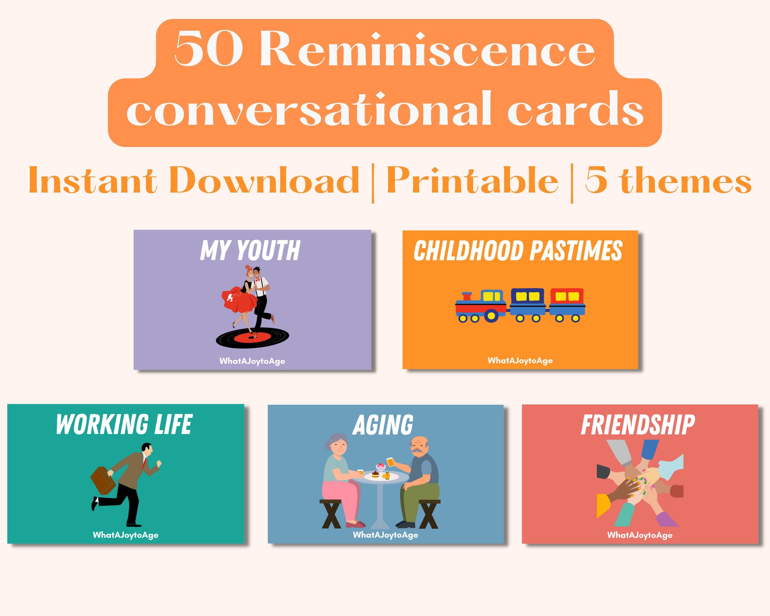 Reminiscence Conversational Cards for Seniors, Conversation Prompt ...