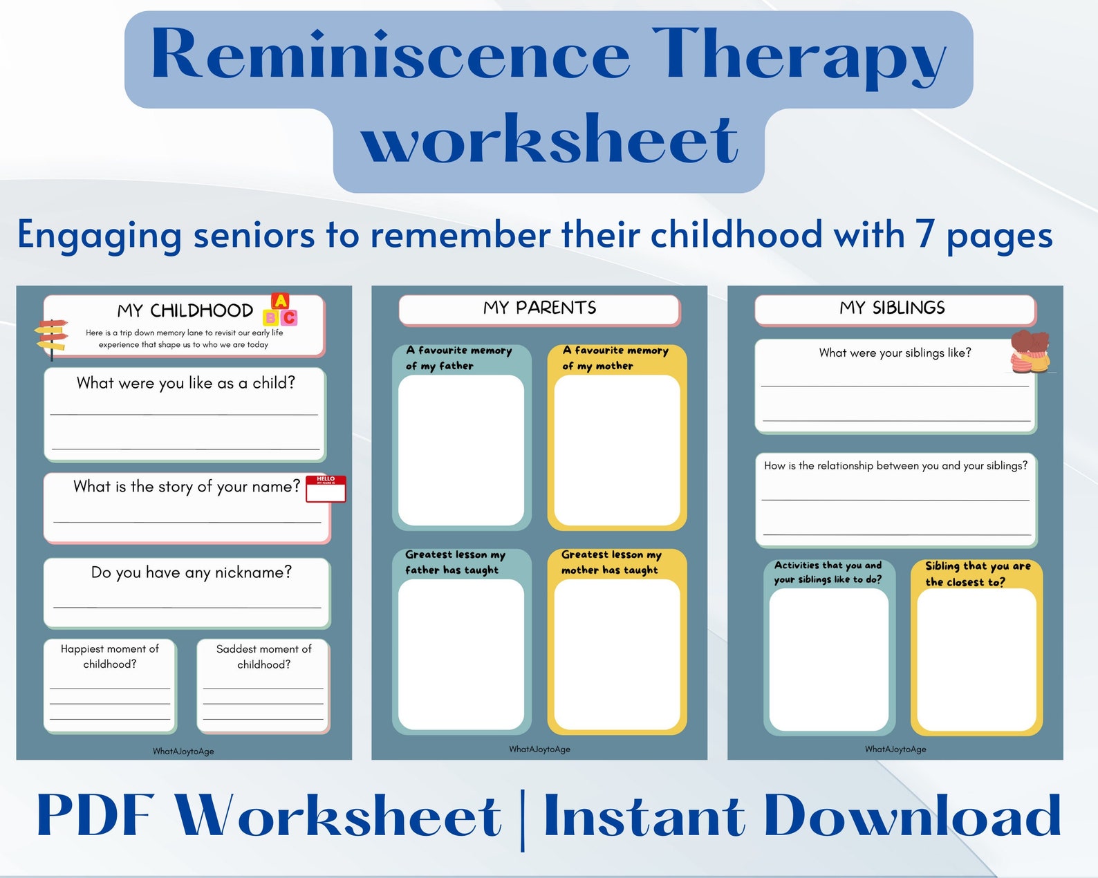 Childhood Reminiscence Activity Sheet, Reminiscence Therapy, Dementia ...
