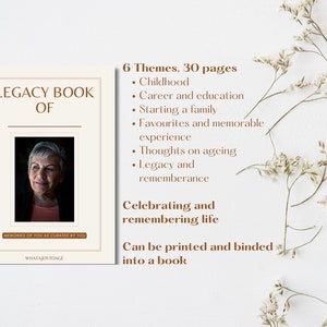 Life Review Photo Legacy Book for Her, Printable Memory Journal, Legacy ...