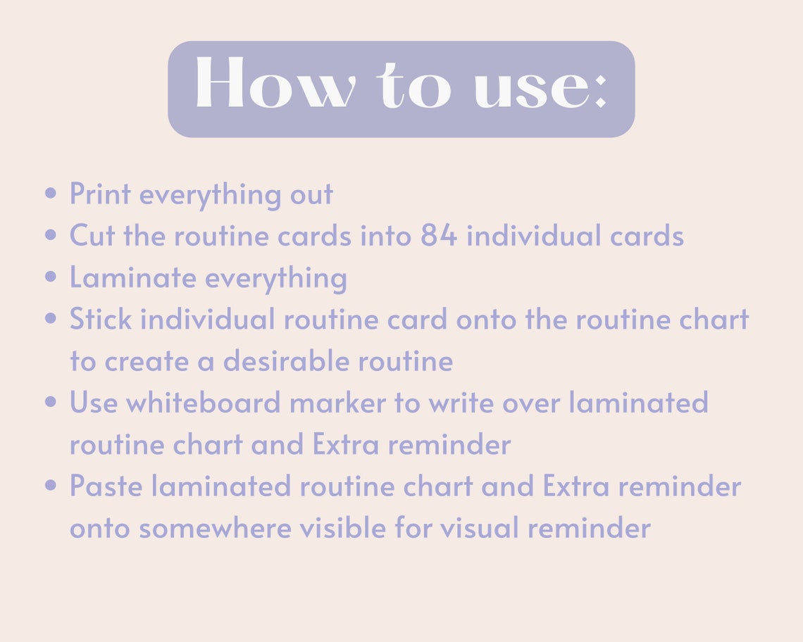 Daily Visual Routine Chart for Senior, Daily Routine Planner, Printable ...