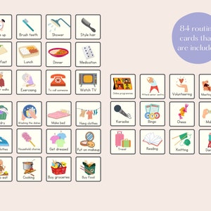 Daily Visual Routine Chart for Senior, Daily Routine Planner, Printable ...