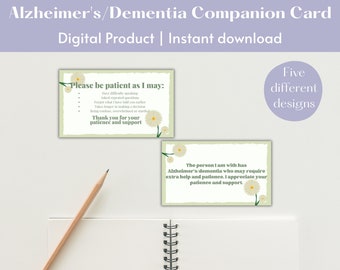 Dementia Companion Card - Etsy
