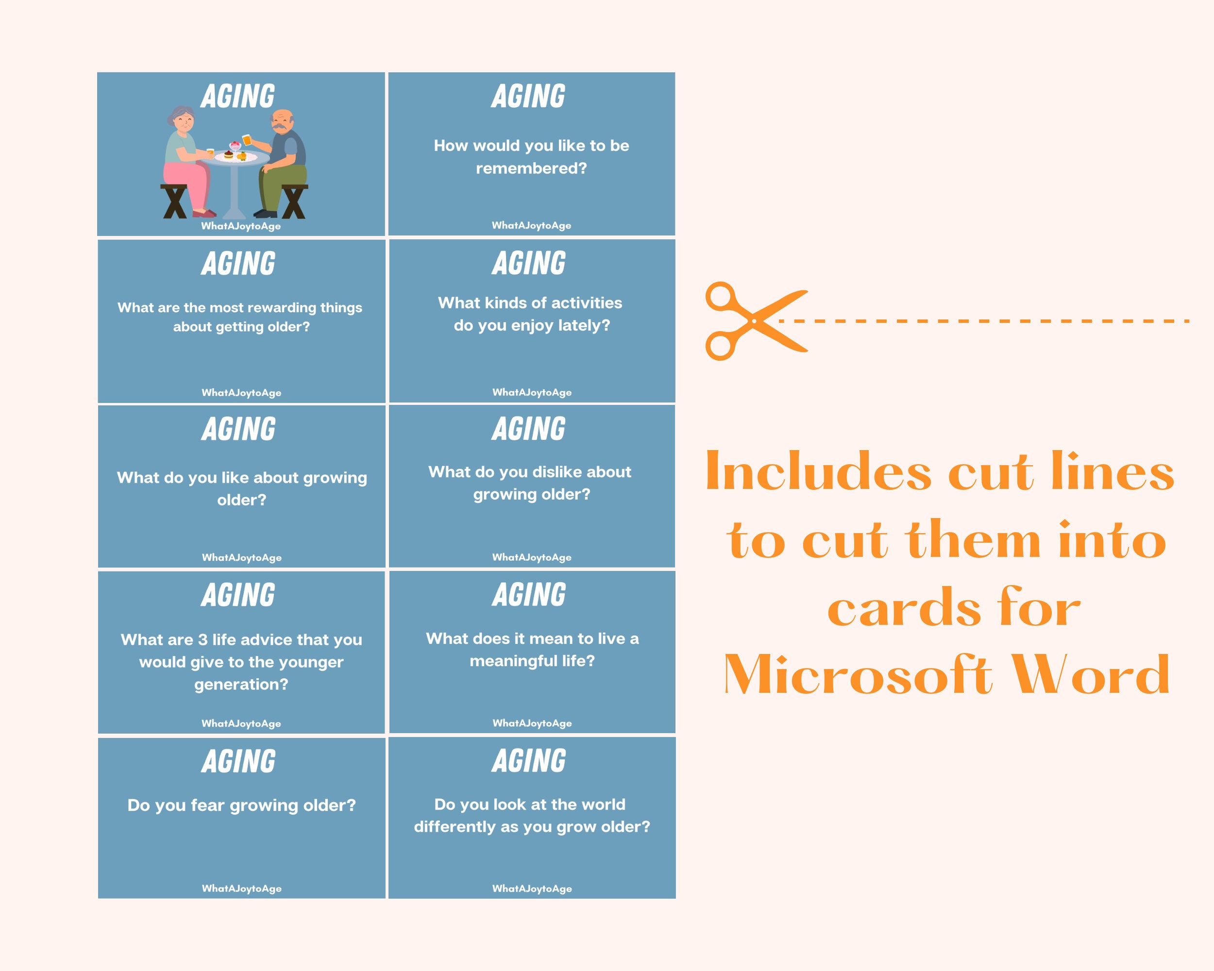 Reminiscence Conversational Cards for Seniors, Conversation Prompt ...