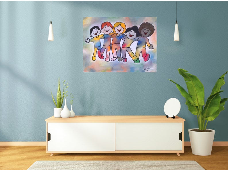 Happy Children Abstract Painting Children Pop Art Colorful Friendly ...