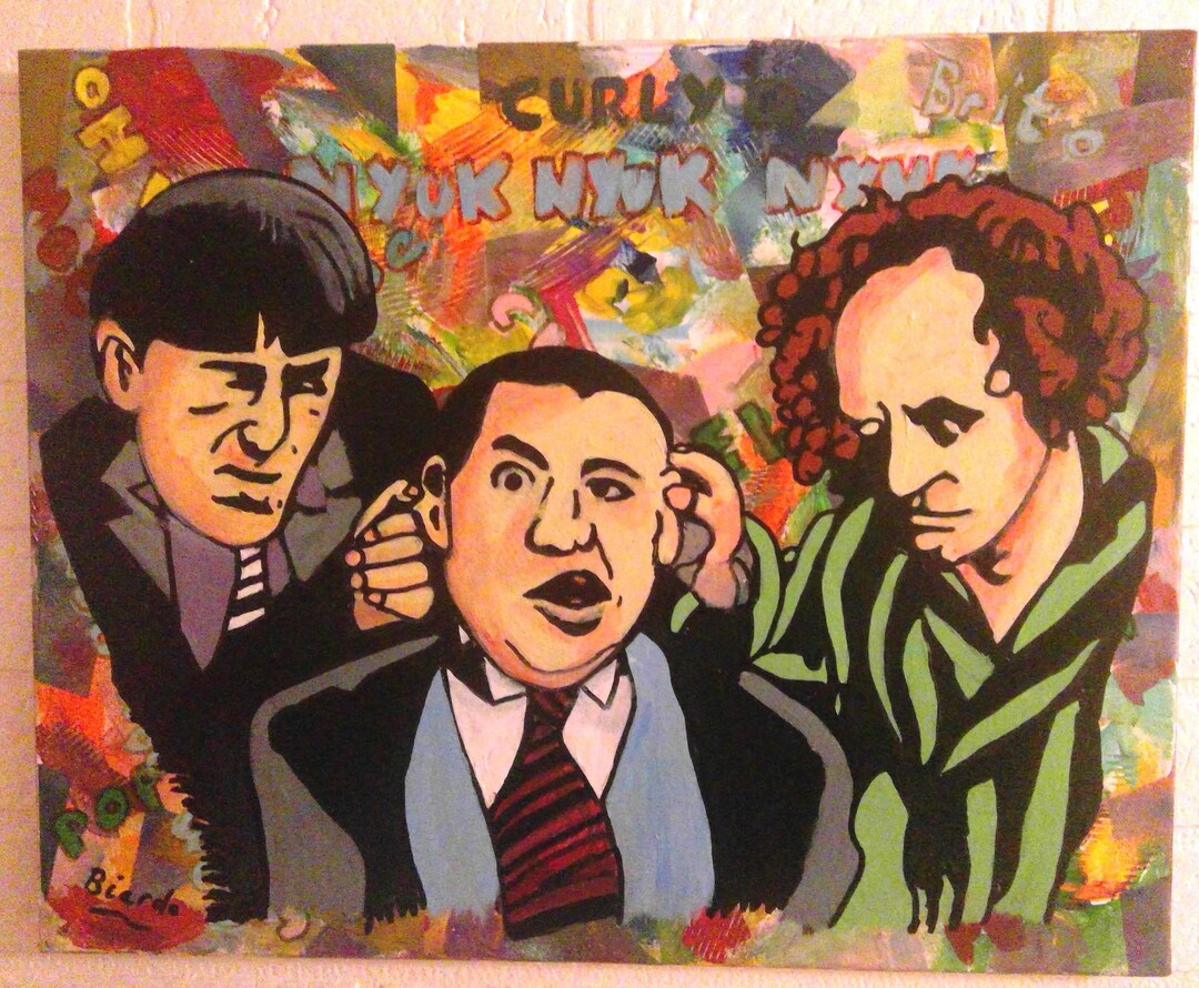 Three Stooges Anime Portrait Abstract Pop Art Acrylic Colorful Painting ...