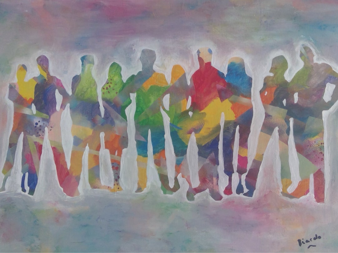 People Realism Abstract Painting People Silhouette Pop Art People ...