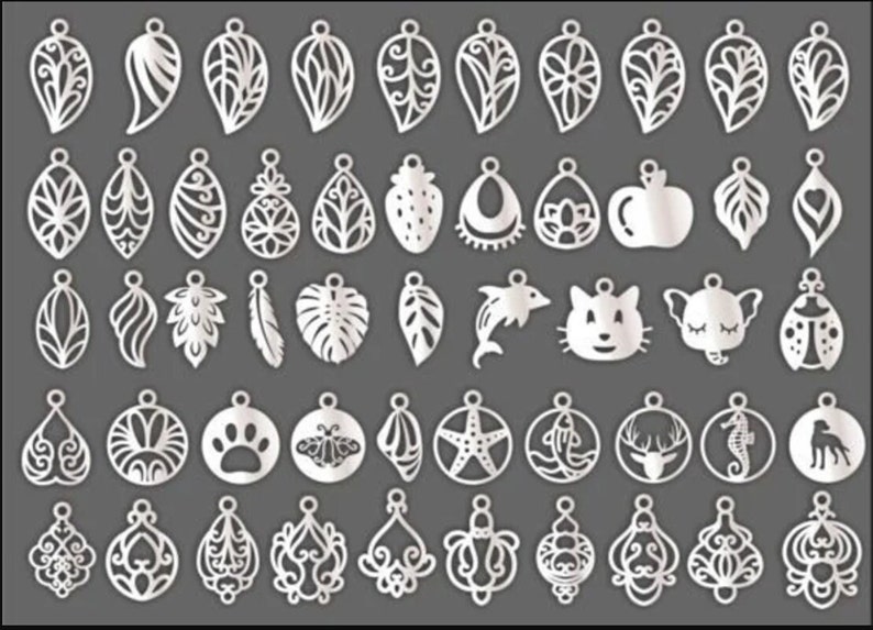 50 Earring SVG Designs Bundle, Wood Earrings Template, Leather Earring ...