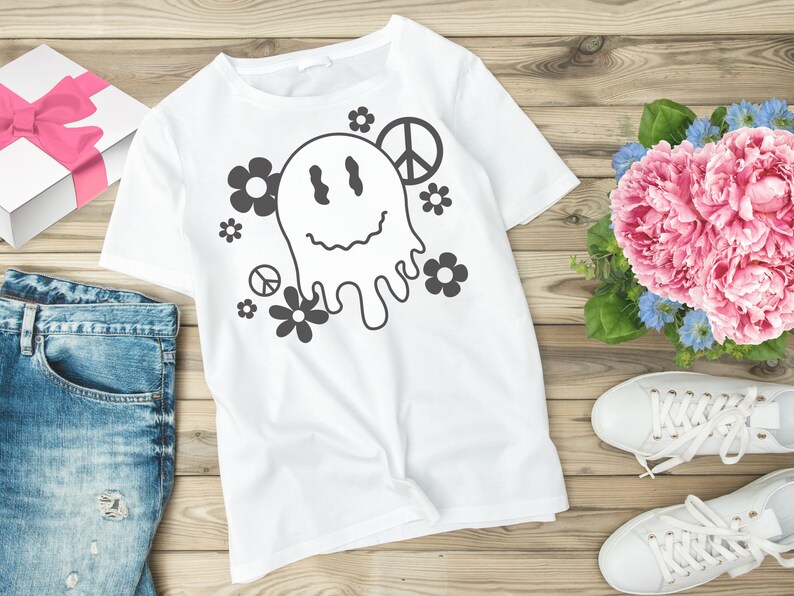 Drippy Smiley Face SVG, Smiley Face Png, Melted Face Design With Peace ...