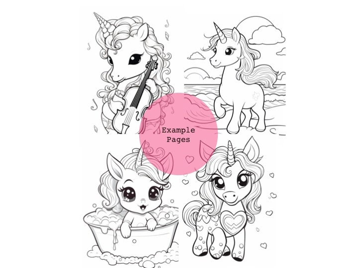 Unicorn Coloring Pages for Kids and Toddlers | Unicorn Digital Download ...
