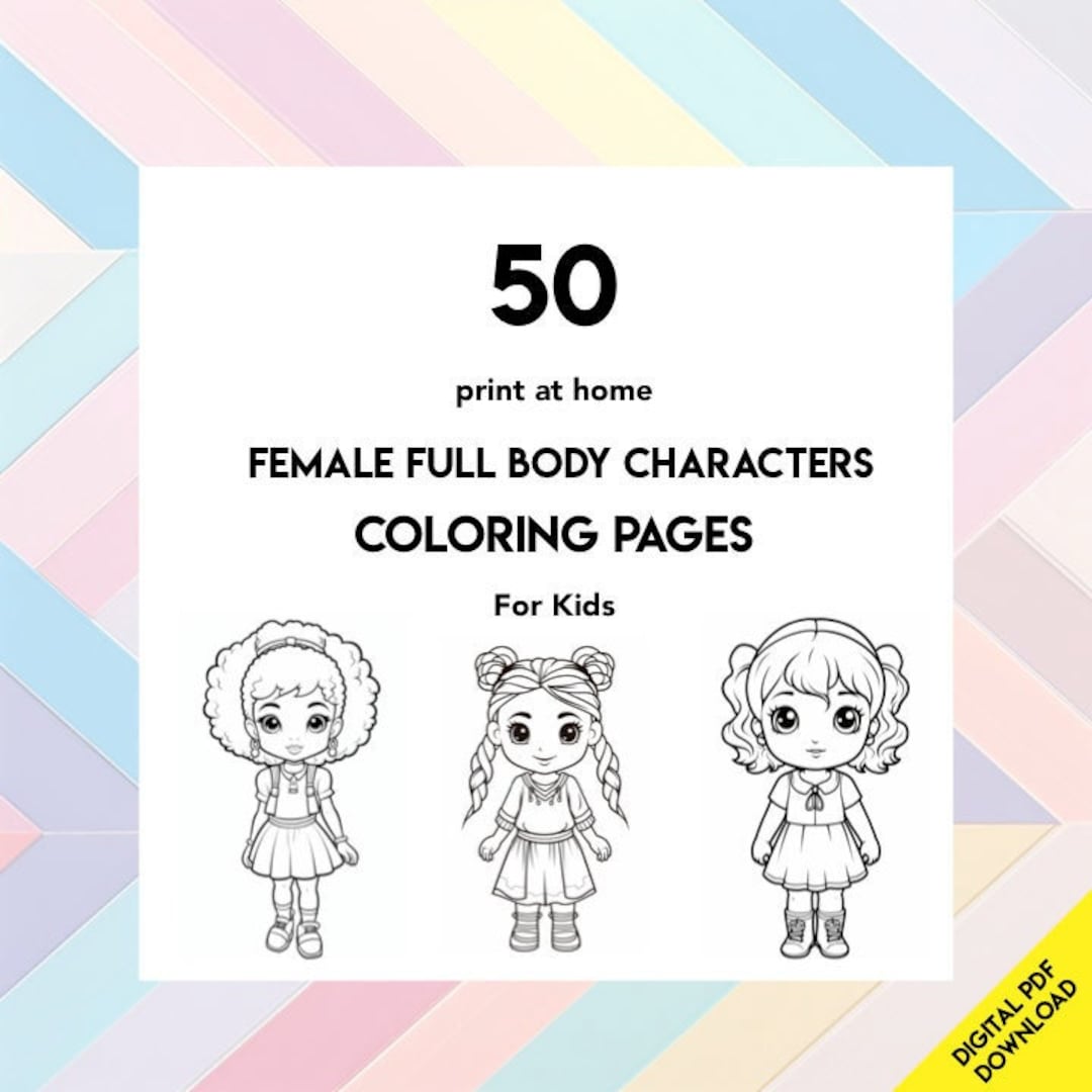 Girls Coloring Pages for Kids and Toddlers | Full Body Character ...
