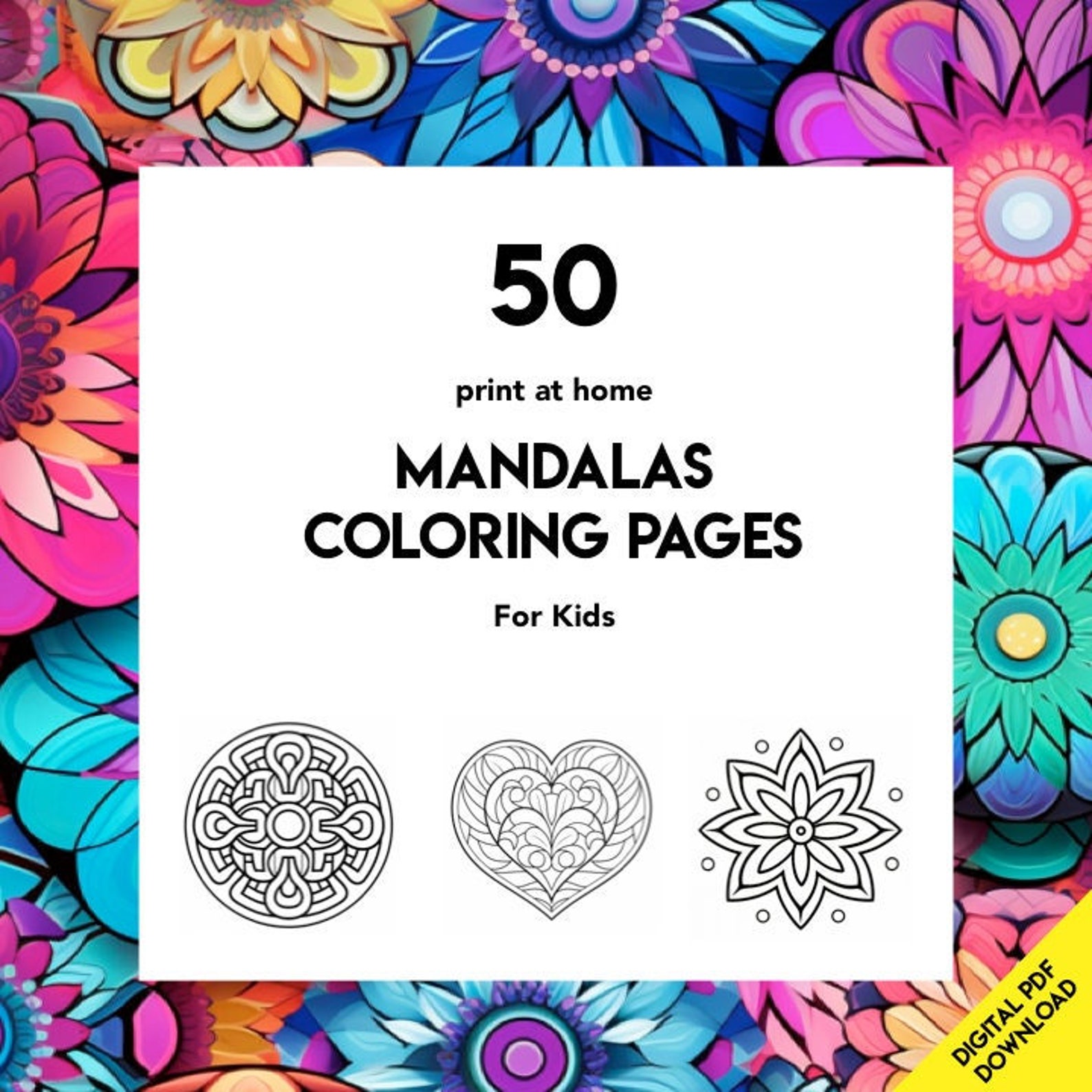 Mandala Coloring Page for Kids - Etsy