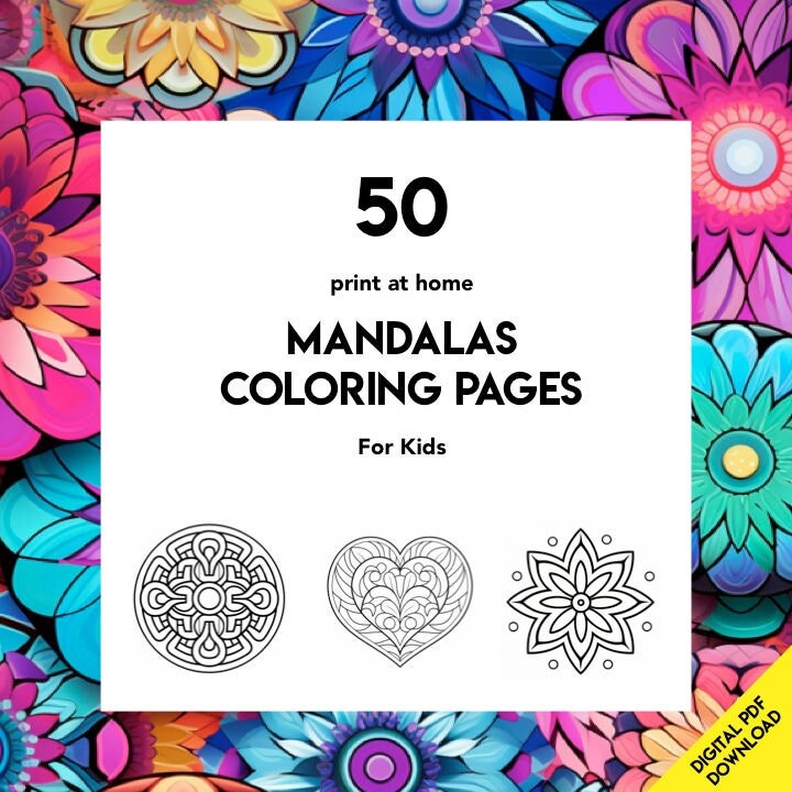 Mandala Coloring Page for Kids - Etsy