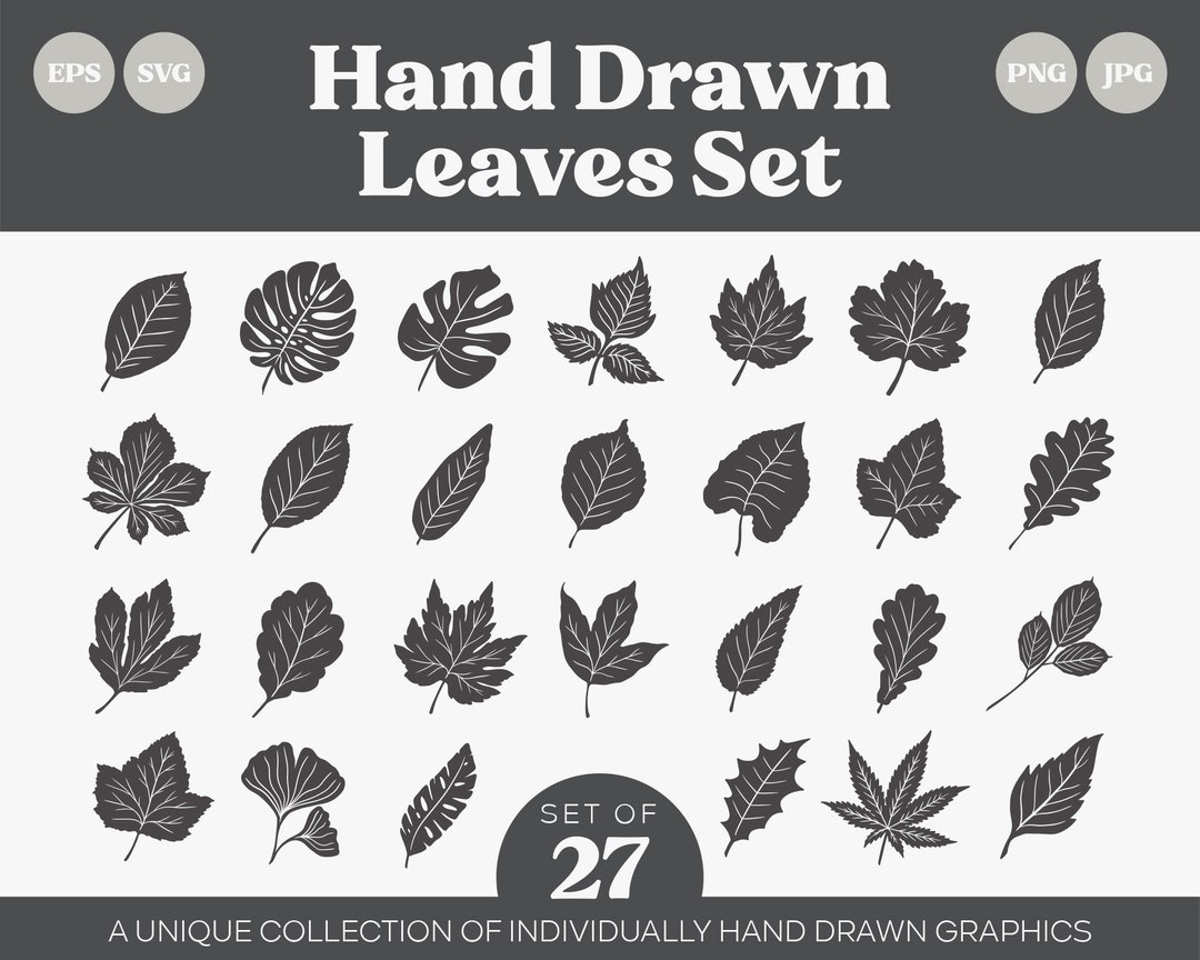 Leaves SVG EPS Bundle - Leaf Svg, Greenery Svg, Plant Svg, Botany Cut ...