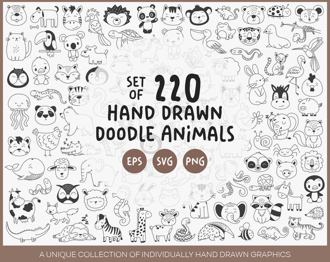 Animal Doodle Png Baby Animals Clipart Png Animal Clipart Cute Farm ...
