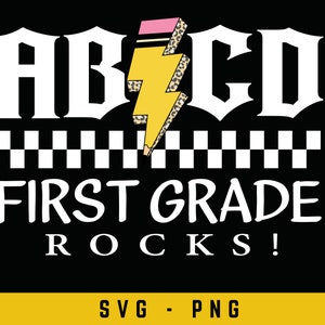 First Grade Rocks SVG, Teacher Rocks Png, Gift for Teacher, 1st Grade ...