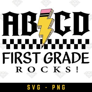 First Grade Rocks SVG, Teacher Rocks Png, Gift for Teacher, 1st Grade ...