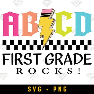 First Grade Rocks SVG, Teacher Rocks Png, Gift for Teacher, 1st Grade ...