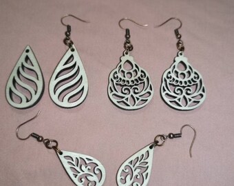 50 Earring SVG Designs Bundle, Wood Earrings Template, Leather Earring ...