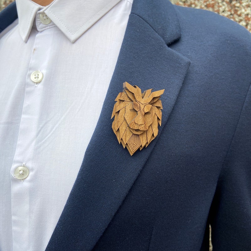 Wooden Brooch - Etsy