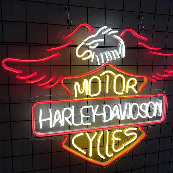 Harley Davidson Neon - Etsy