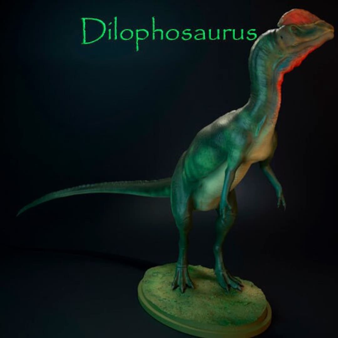 Paintable Miniature of Dilophosaurus: Detailed Replica of the Double ...