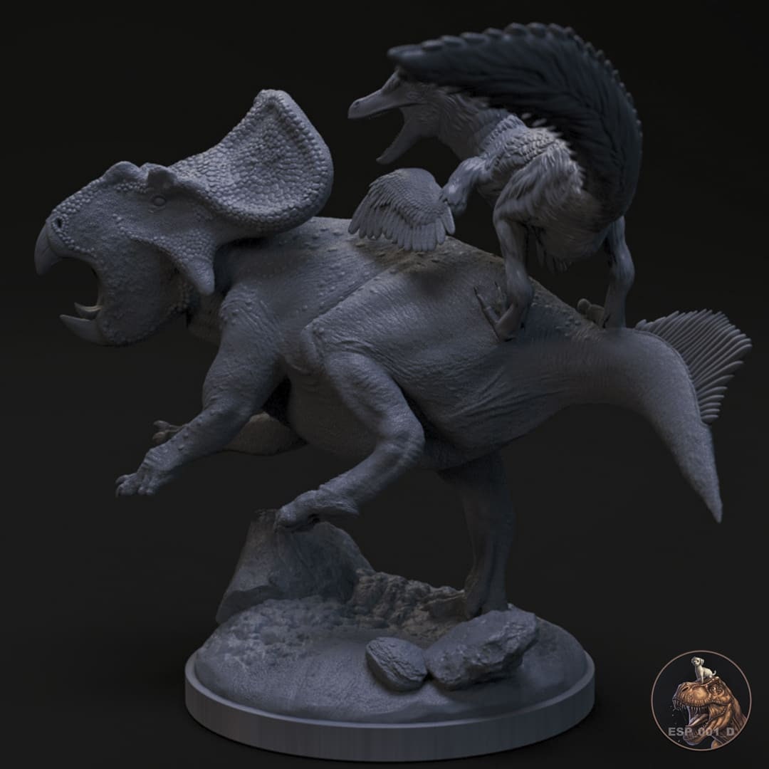 Protoceratops and Velociraptor Miniatures to Paint: Detailed Replicas of Cretaceous Dinosaurs - Etsy
