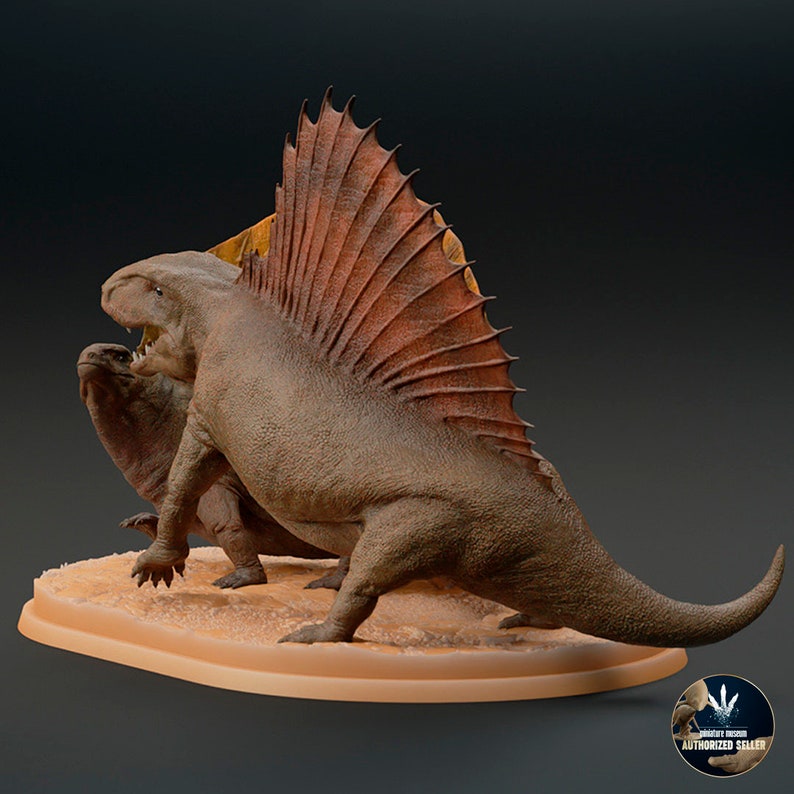 Miniature to Paint of Dimetrodon Fighting Edaphosaurus Realistic ...