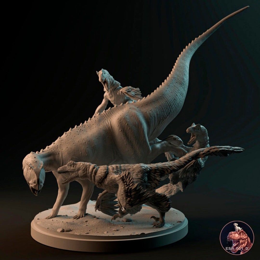 Tenontosaurus and Deinonychus Miniatures: Resin Replicas to Paint ...