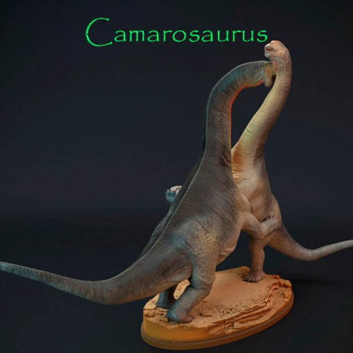 Miniature to Paint of Two Camarasaurus Supremus Fighting: Detailed ...
