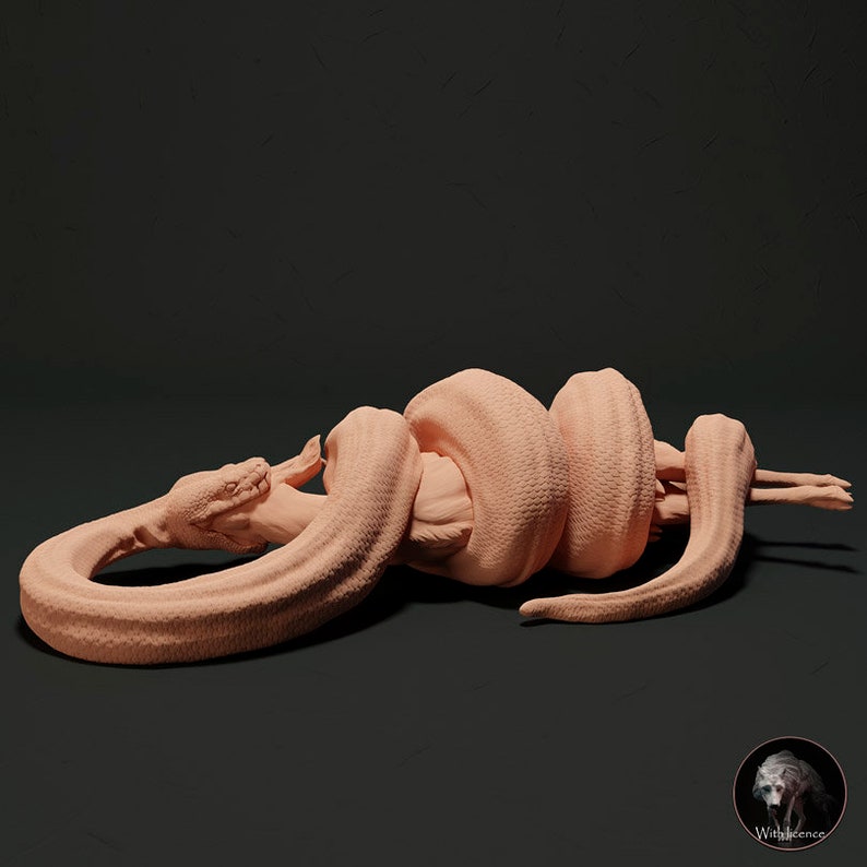 Resin Diorama With Burmese Python and Muntiacus: Paintable Miniatures ...