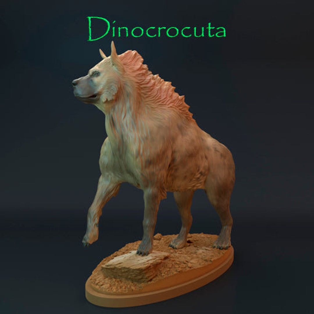 Dinocrocuta Miniature to Paint: Detailed Replica of the Fierce ...