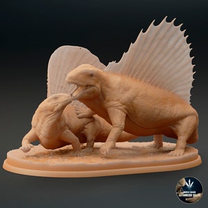 Miniature to Paint of Dimetrodon Fighting Edaphosaurus - Realistic ...