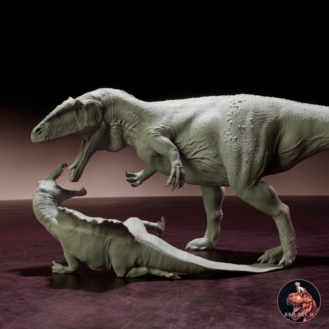 Mesozoic Diorama: Miniatures of Carcharodontosaurus and Spinosaurus in ...