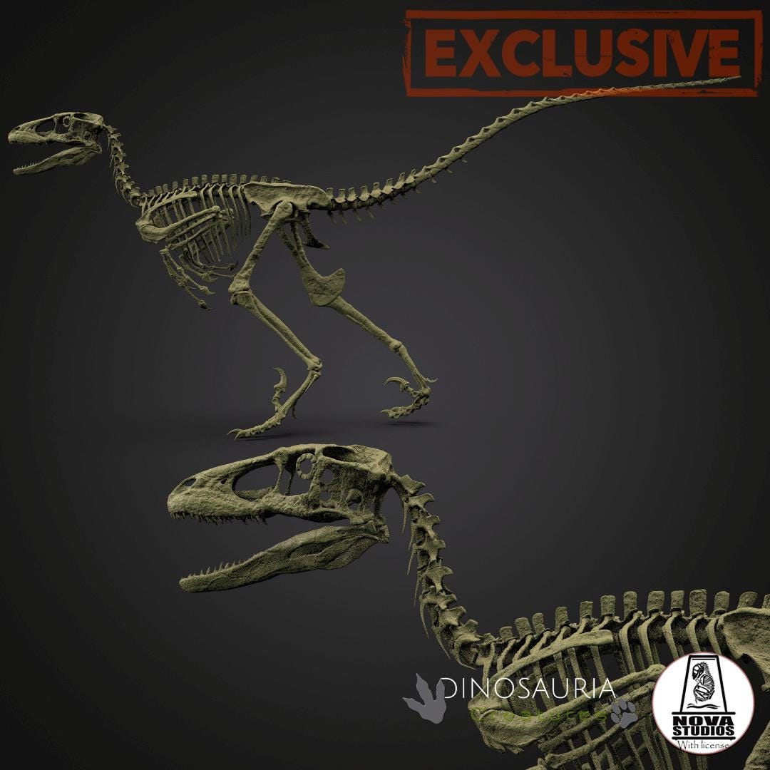 Deinonychus Skeleton: Extinct Fauna of the Mesozoic in Resin Miniature ...