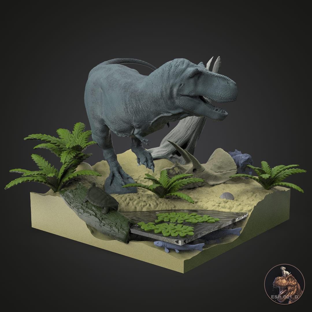 Tyrannosaurus Rex Diorama Hell Creek Miniature to Paint: Detailed ...