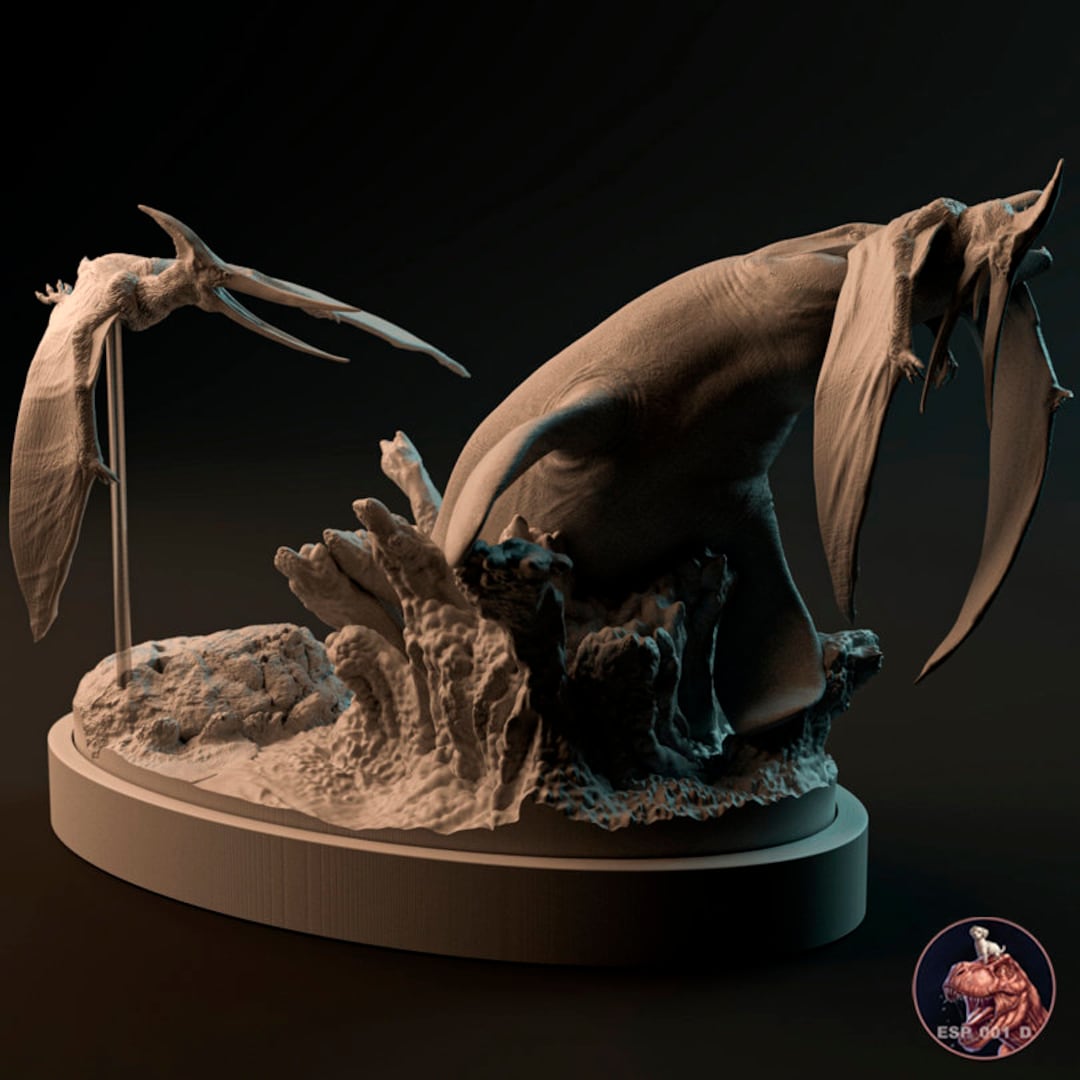 Mesozoic Diorama: Tylosaurus and Pteranodon Miniatures in - Etsy