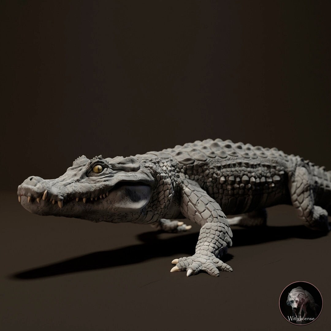 Resin Miniature Black Caiman to Paint: Detailed Replica of - Etsy