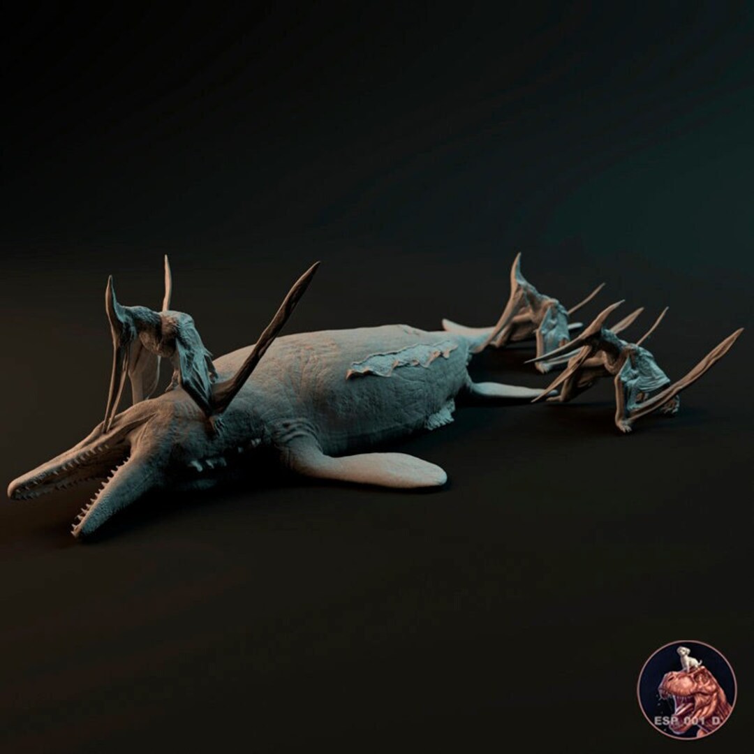 Miniature Tylosaurus and Pteranodon Diorama to Paint: Realistic ...