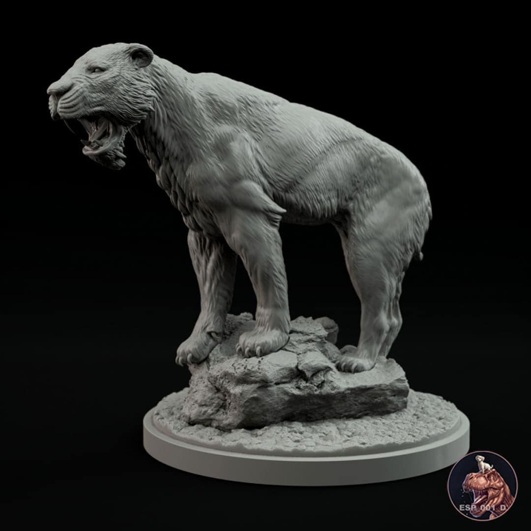 Homotherium Miniature to Paint: Detailed Replica of the Scimitar ...