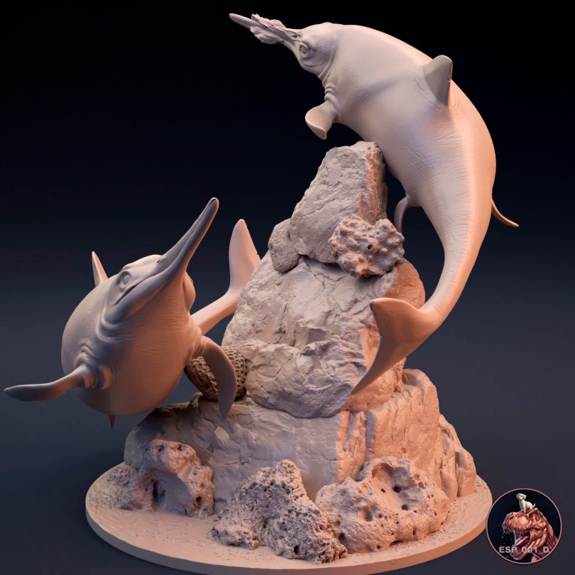 Resin Ophthalmosaurus: Jurassic Prehistoric Fauna Miniature - Mesozoic ...