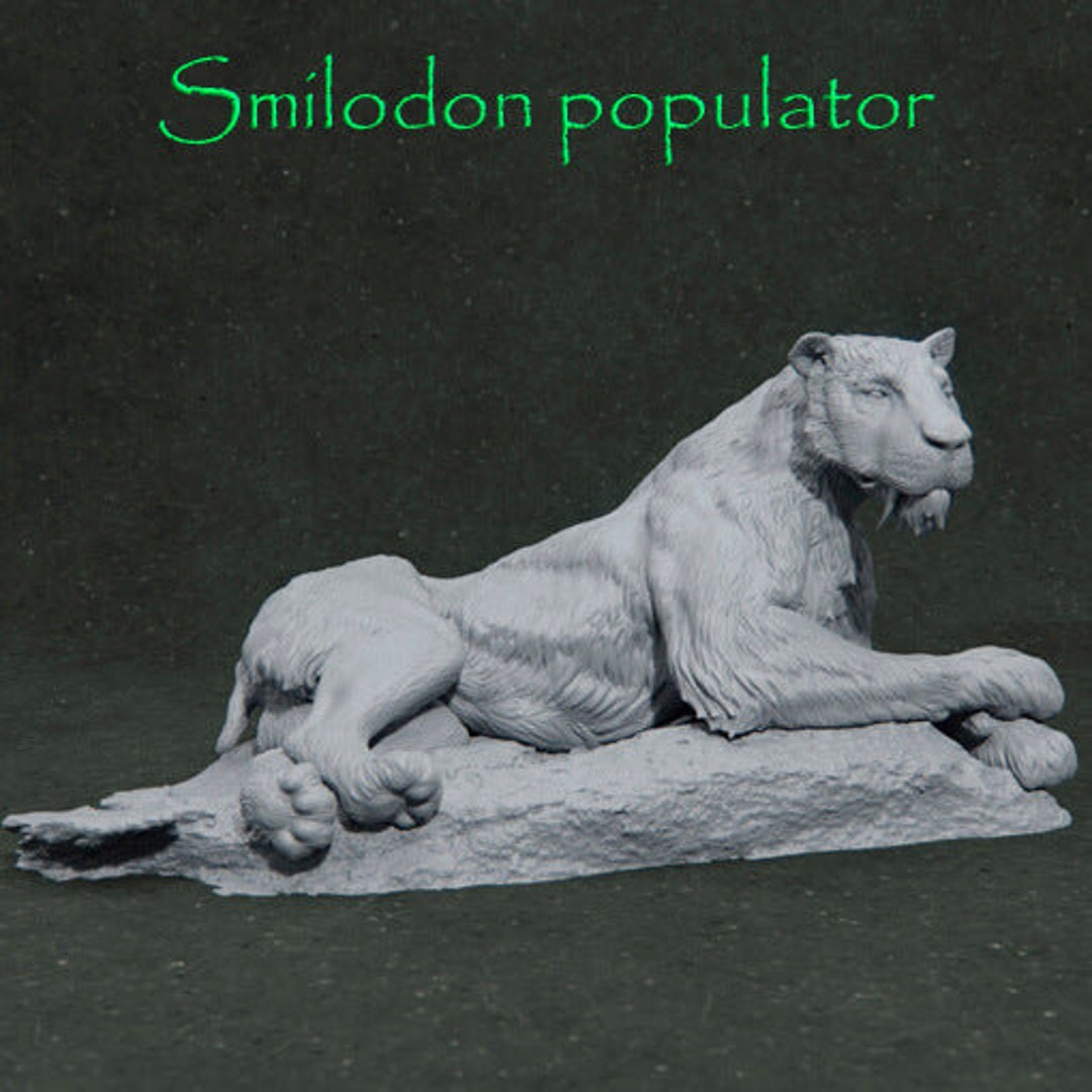 Smilodon Populator Miniature to Paint: Detailed Replica of the ...