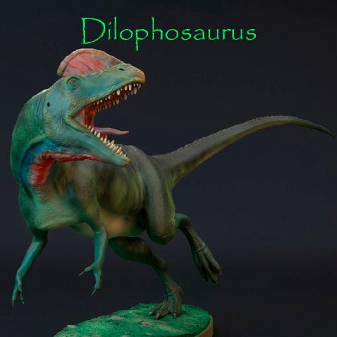 Paintable Miniature of Dilophosaurus: Detailed Replica of the Double ...