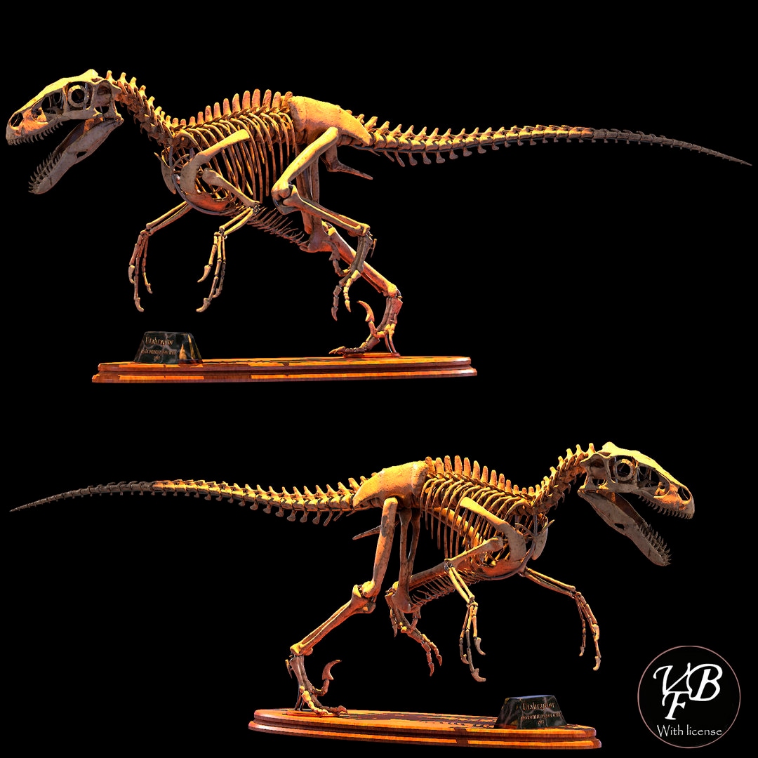 Mesozoic Utahraptor Skeleton: Extinct Fauna in Resin Miniature to Paint ...