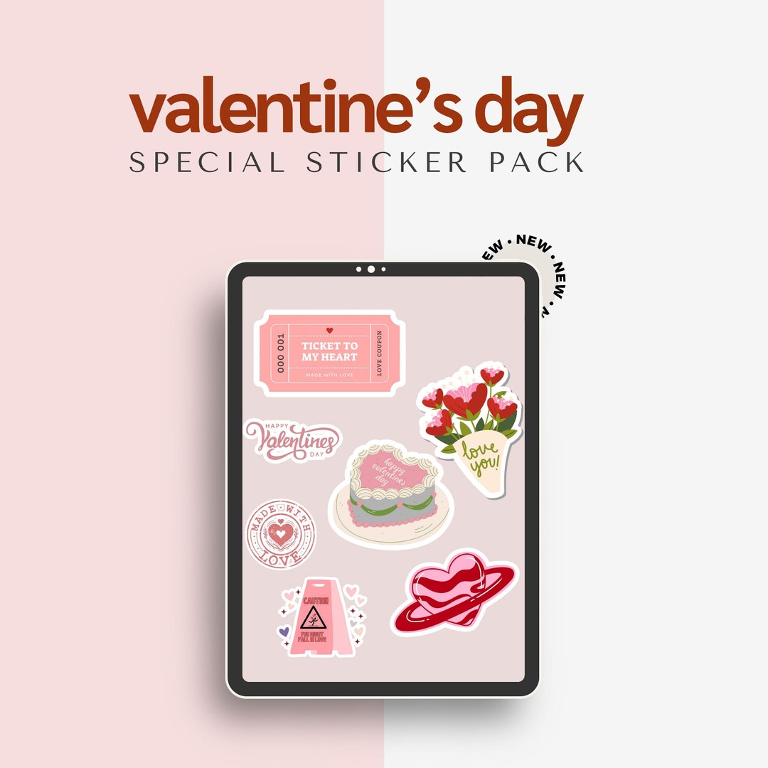 Valentines Day Themed Sticker, Valentines Day Digital, Ready to Use ...