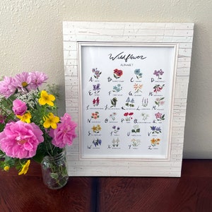 Wildflower Alphabet Watercolor Print; Nursery Decor, Home Decor, Office ...