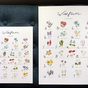 Wildflower Alphabet Watercolor Print; Nursery Decor, Home Decor, Office ...